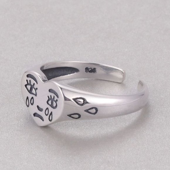 Jewelry | 925 Sterling Silver Crying Sad Face Ring | Poshmark
